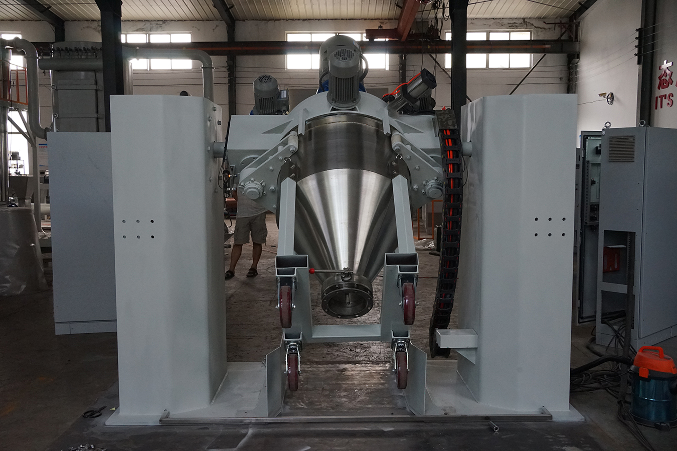 Dual Shaft Rotary Electrostatic Powder Container Mixer - Buy Dual Shaft ...